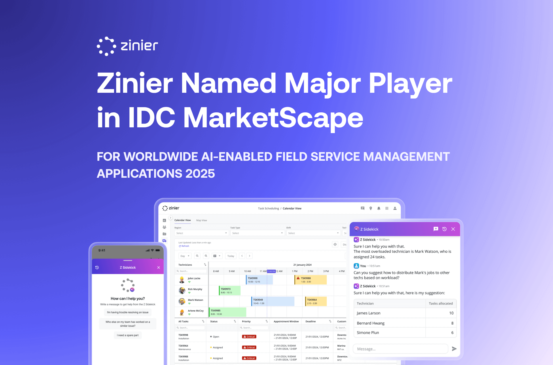 Zinier Named Major Player in IDC MarketScape for Worldwide AI-Enabled ...